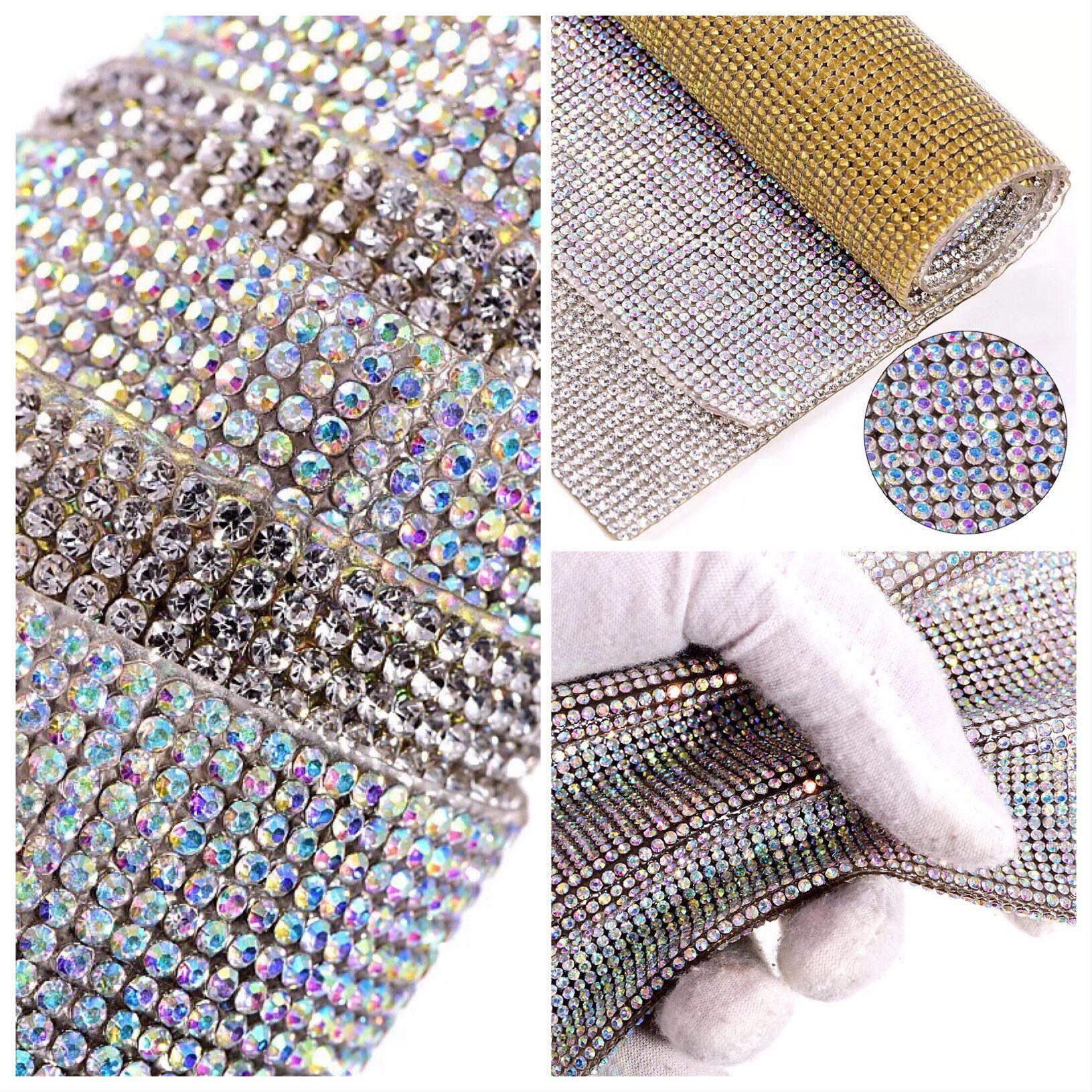 24x40cm 2mm Ss6 Glass Hotfix Rhinestones Trim Crystal Ab Etsy