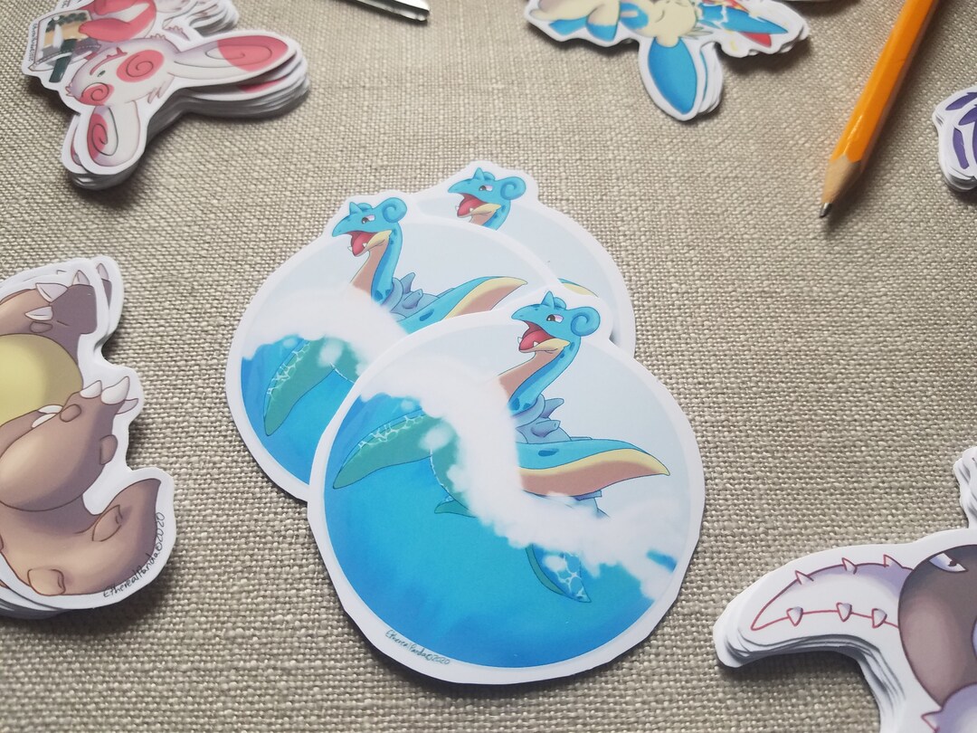 Lapras Surf Pokemon Sticker 3 Inch - Etsy