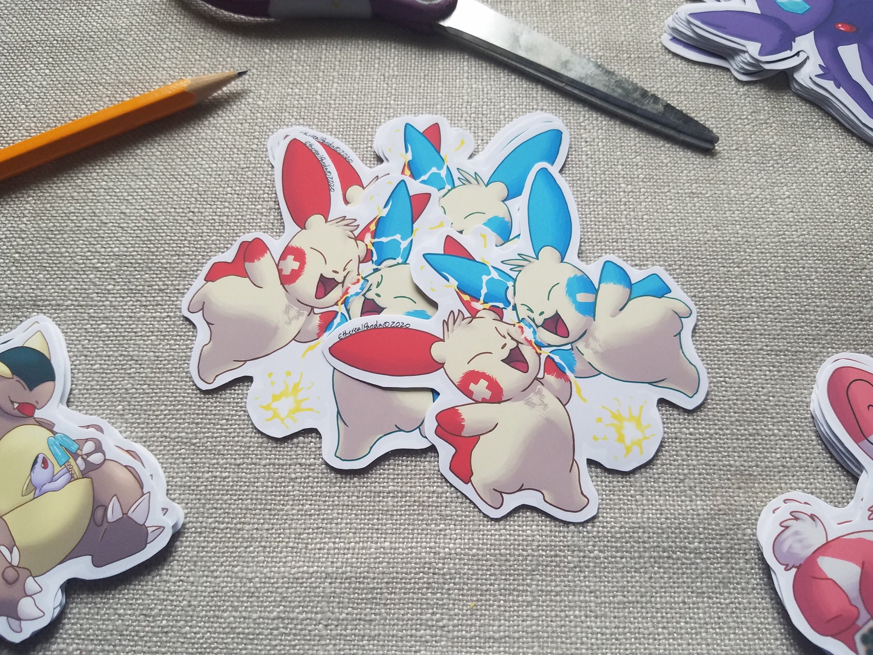 Plusle and Minun Spark Pokemon 3 Inch Sticker - Etsy
