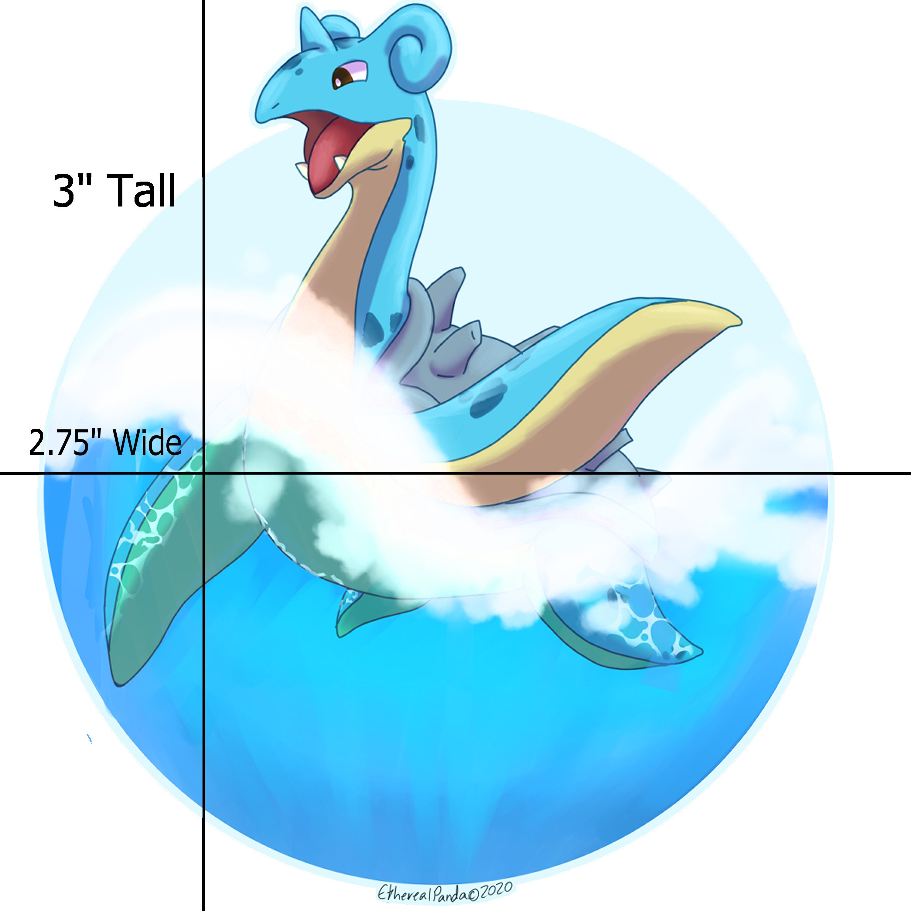 Lapras Surf Pokemon Sticker 3 Inch - Etsy