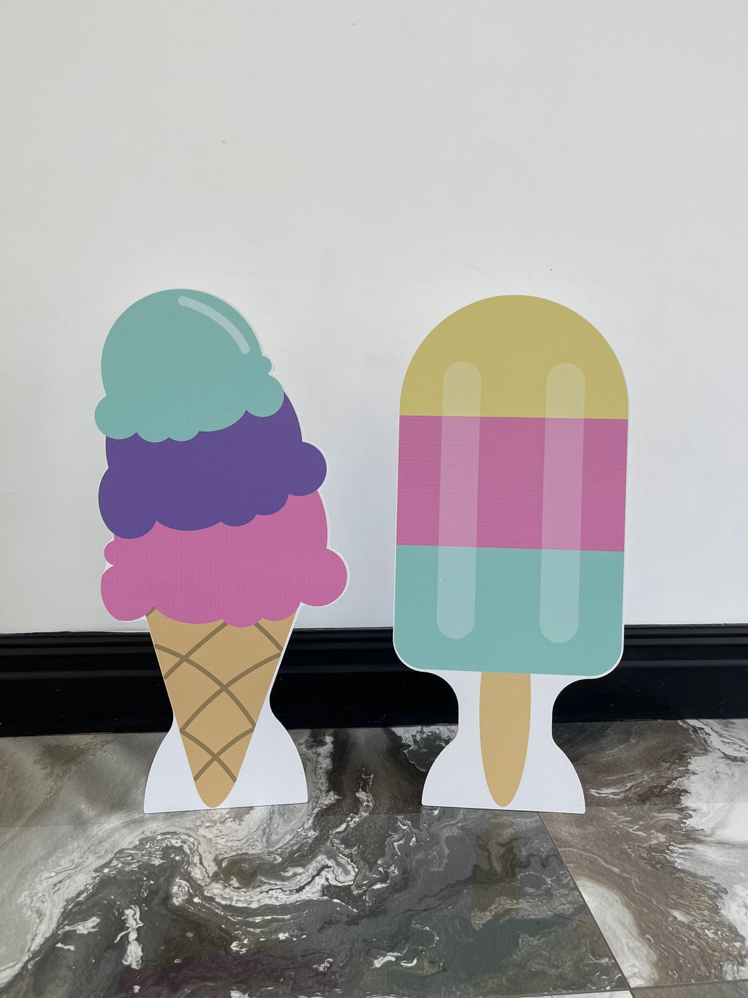Giant Icecream CARDBOARD CUTOUT 3ft Tall - Etsy