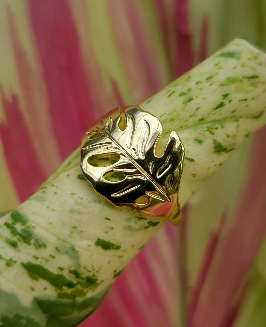 Monstera Leaf Ring Gold Plated Fashion Jewelery Size 7 , 8 , 9 - Etsy