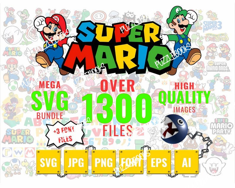 Super Mario SVG Bundle for Cricut and Sublimation, Mario Cut Files ...