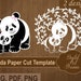 Panda SVG Cut, Paper Cut Templates, Panda Family PDF, Cuttable Design ...