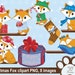 Woodland Fox Clipart, Cute Foxes PNG, Baby Fox Graphics, Christmas ...