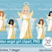 Golden Angel Clipart Little Girl Png Christmas Clipart | Etsy