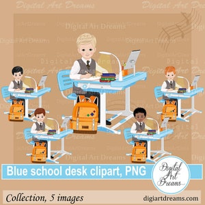 School Desk Clipart - Little Boy Clipart - Png Images - School Clip Art ...