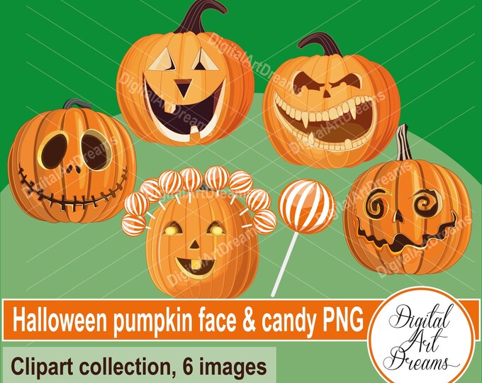 Halloween Pumpkin Face Clipart, Jack O'lantern Clip Art, Cute Images ...