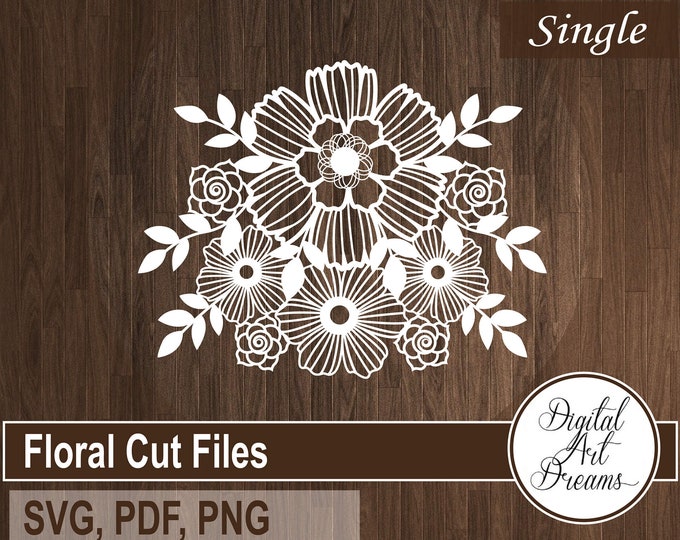 Floral Cut File SVG - Floral Paper Cut - SVG for Cricut - Wedding ...