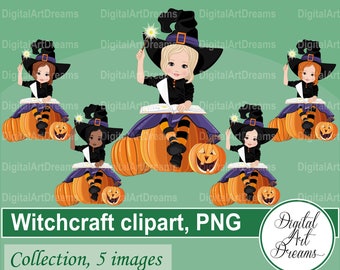 Witchcraft Clipart Witch Png Halloween Clipart Cute - Etsy