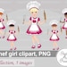Chef Clipart - Baking Clipart - Little Girl Clip Art - Cooking Party ...