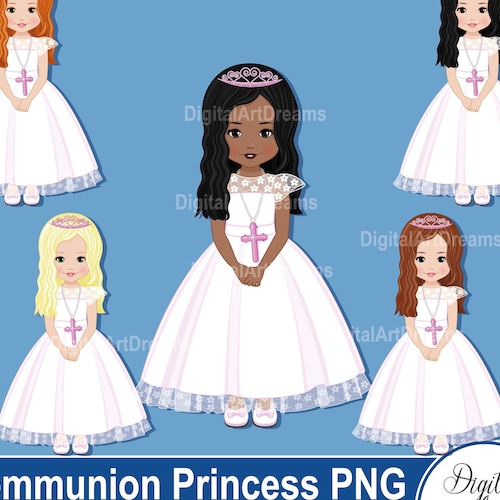 Girl First Communion Clip Art Communion Clipart Catholic - Etsy