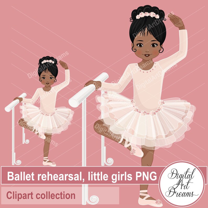 Ballet rehearsal clip art Ballerina сlipart Little girls | Etsy