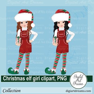 Christmas Elf Clipart, Christmas Girl Clip Art, Christmas Png Designs ...