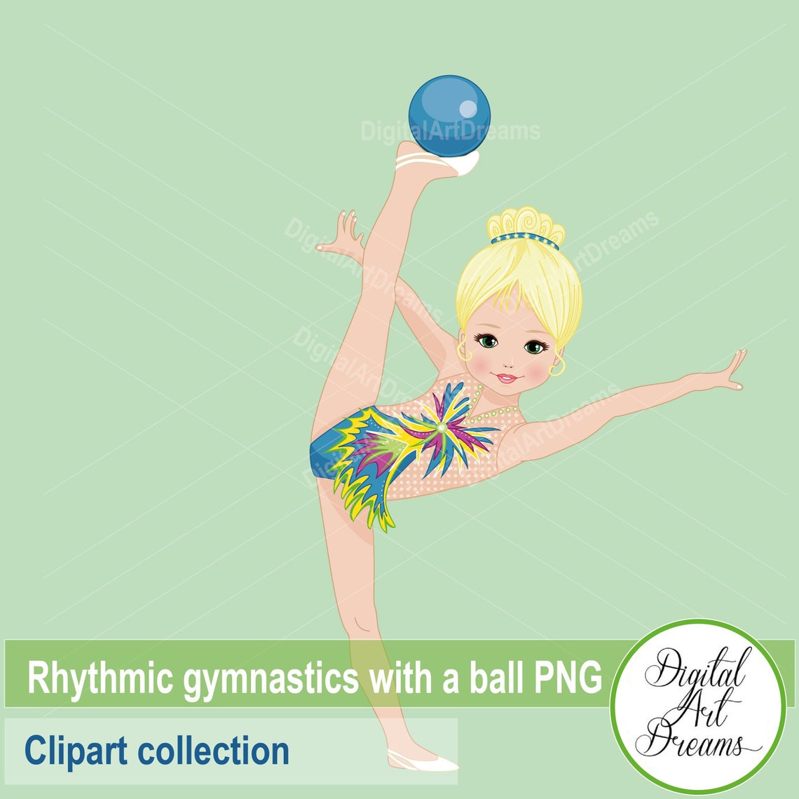 Gymnastics Clip Art Rhythmic Gymnastics With Balls Little - Etsy