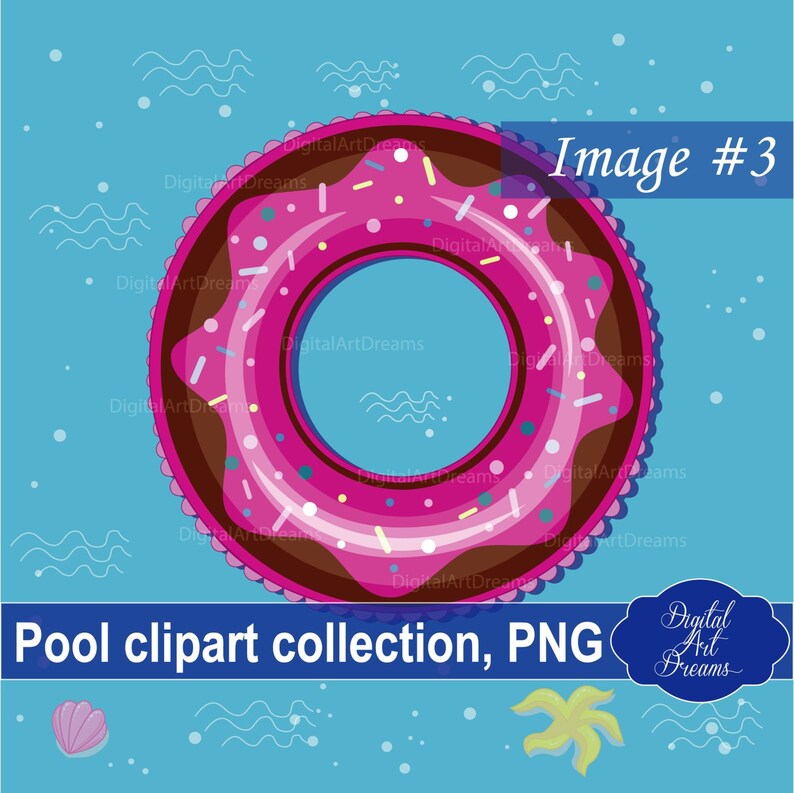Donut Pool Float Clipart Little Girls Graphics Cute - Etsy