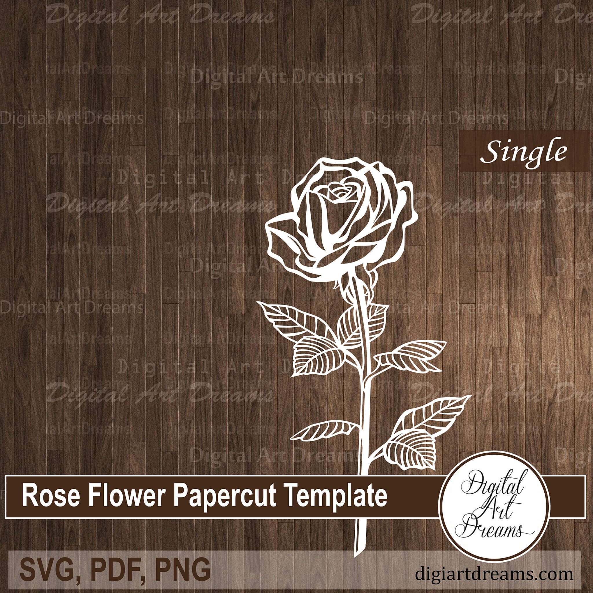Rose SVG File for Cricut - Rose Cut Out - Floral Paper Cut - Papercut ...