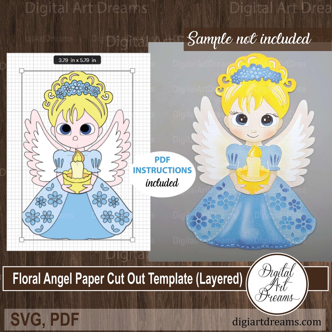 Floral Angel SVG Cut Outs, Papercraft Cricut Designs, Layered Cut Files ...