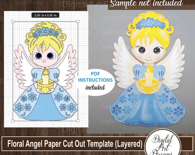 Floral Angel SVG Cut Outs, Papercraft Cricut Designs, Layered Cut Files ...