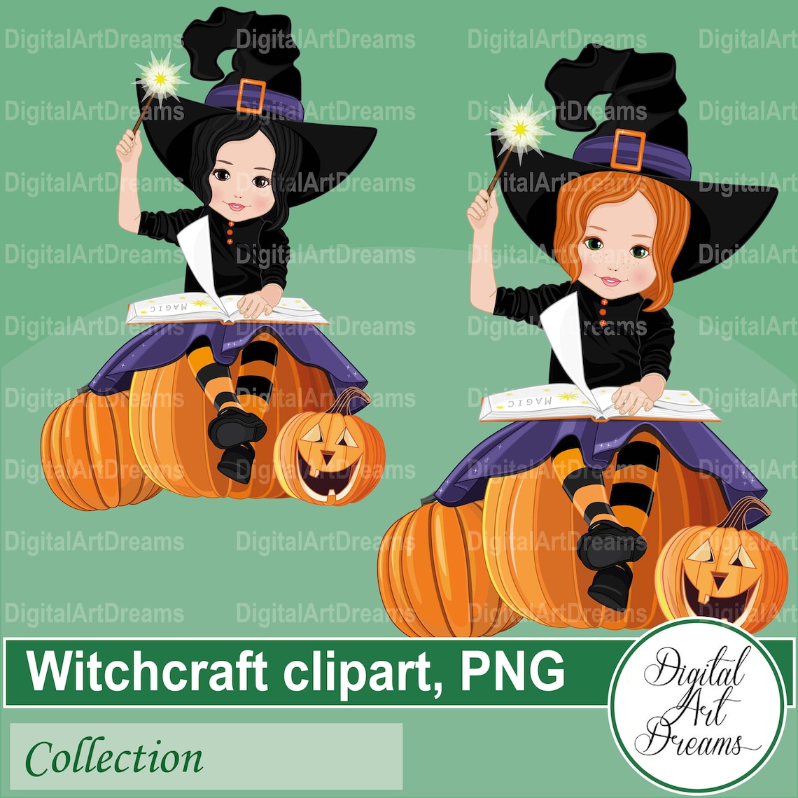 Witchcraft Clipart Witch Png Halloween Clipart Cute - Etsy