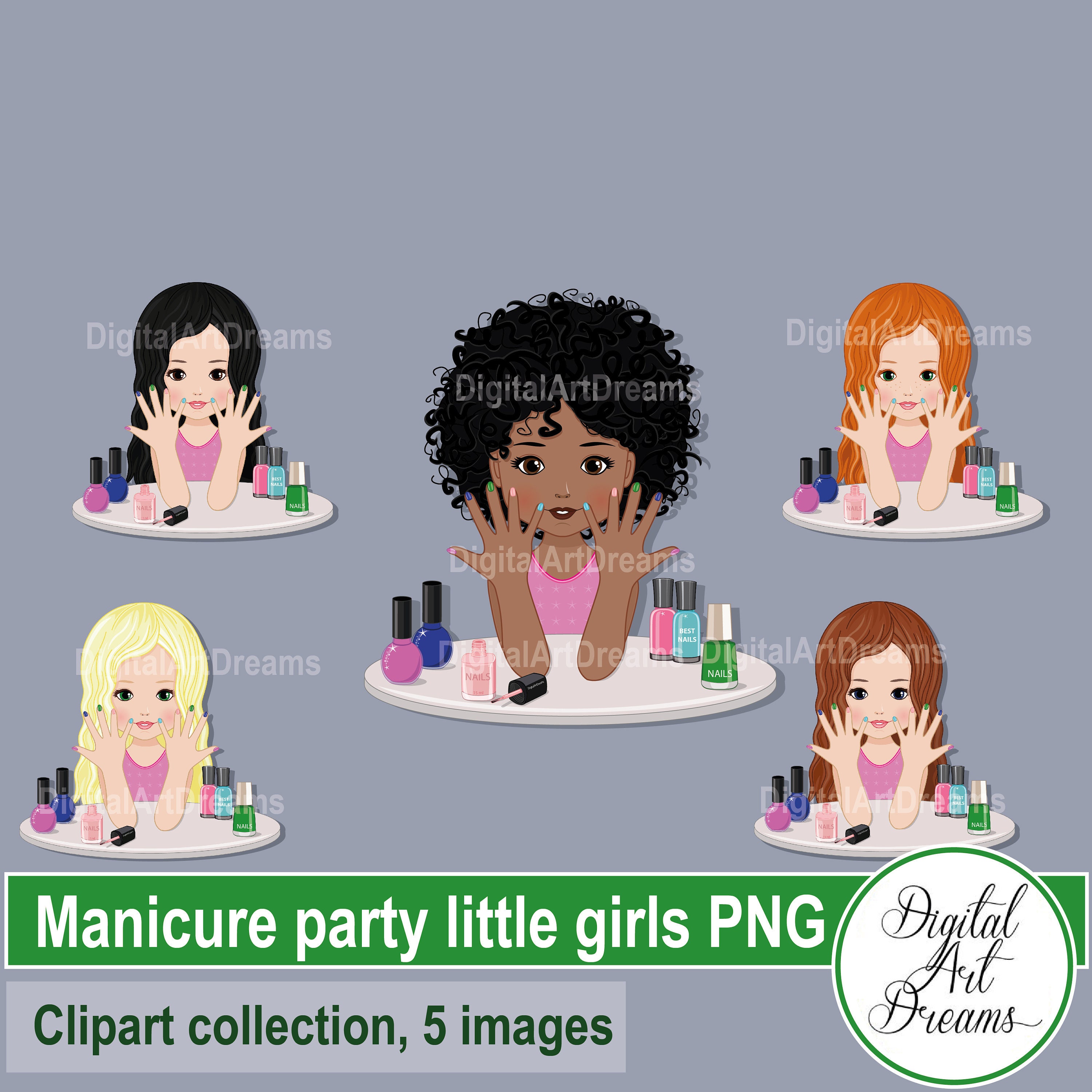 Manicure Spa Party Girl Clipart, Spa Day Clipart, Nail Png Images ...