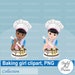 Baking Girl Clipart - Cute Baker Girl - Baking Party - Cake Clipart ...