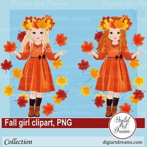 Fall Girl Clipart - Autumn Girl Png - Fall Clip Art - Cute Characters ...