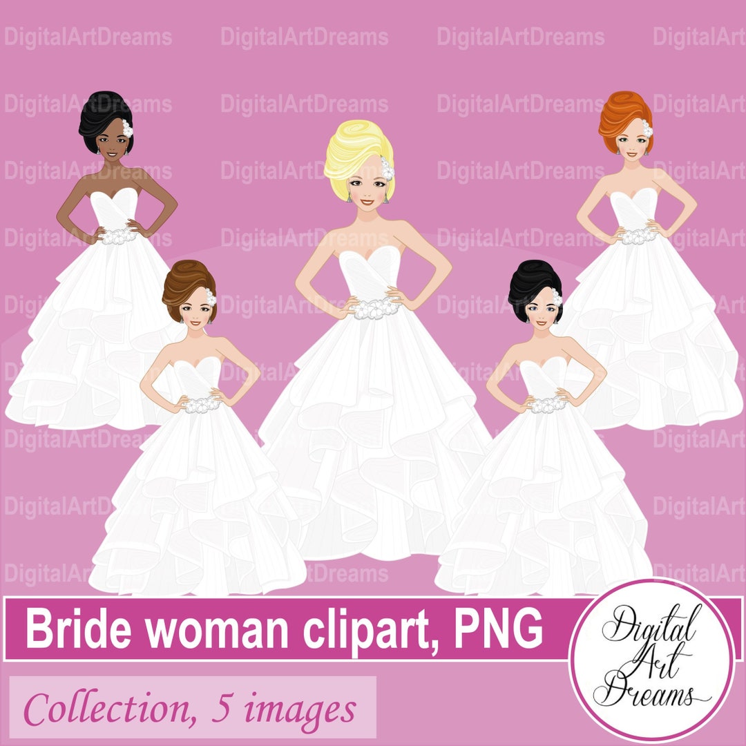 Bride Clipart - Bride to Be Clipart - Wedding Clipart Images - Black ...