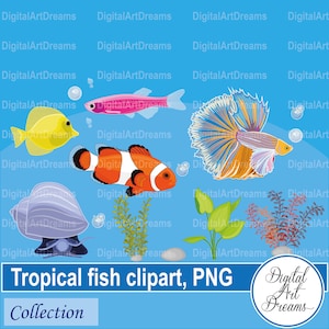 Fish Clipart - Goldfish Clipart - Clownfish Clipart - Tropical Fish ...
