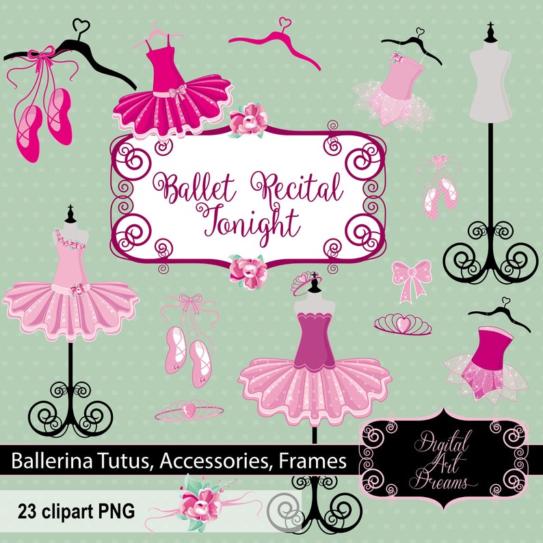 Ballet Clipart, Ballerina Tutus PNG, Dance Class Graphics, Digital ...