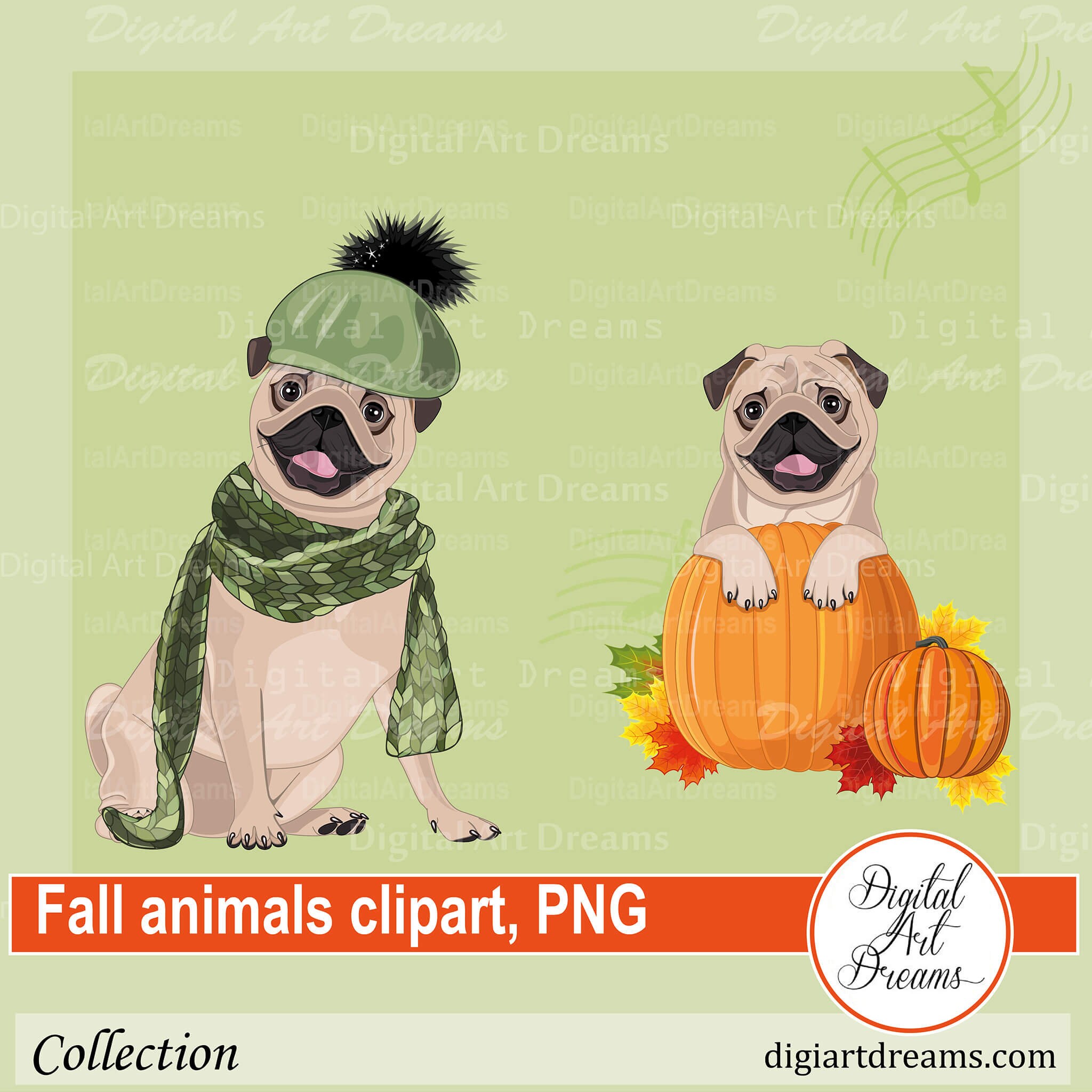 Fall Clipart Png Animal Clipart Hedgehog With Pumpkin Dog - Etsy