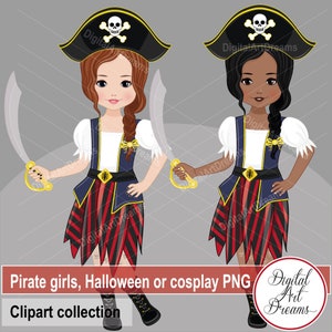 Cute Pirate Clipart - Girl Clipart - Character Design - Scrapbook ...