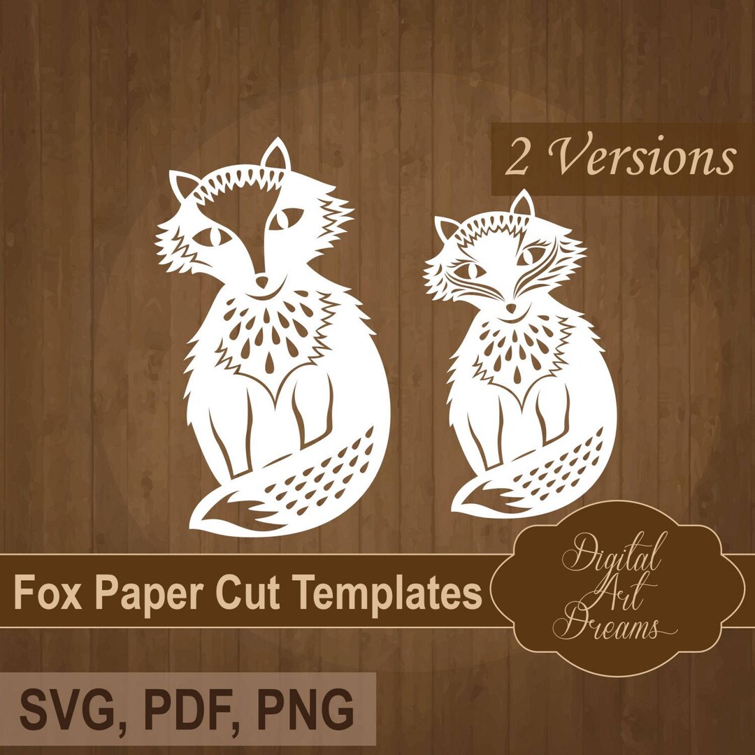 Fox SVG, Paper Cut Template PDF, Forest Animals Papercut, Cuttable ...