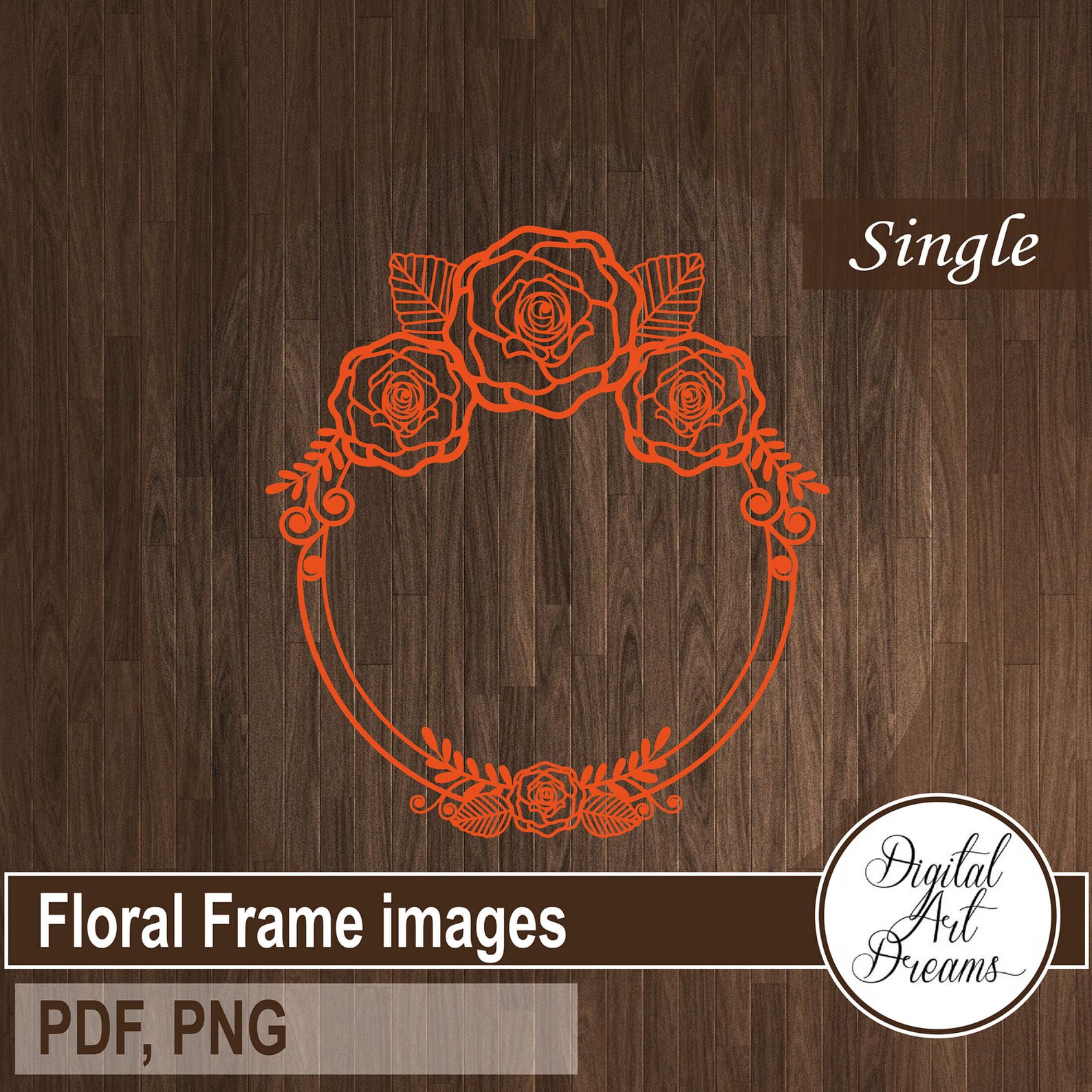 Roses Frame Round Frame SVG Floral Paper Cut Art SVG for - Etsy