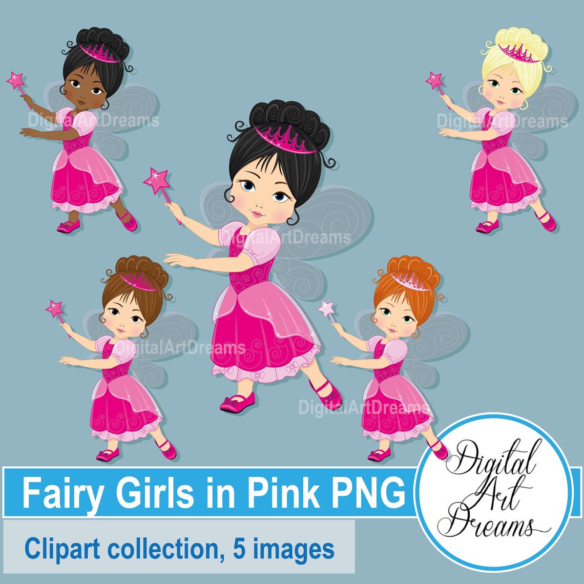 Fairies Clipart Fairy Girl Clip Art Cute Character Graphics - Etsy