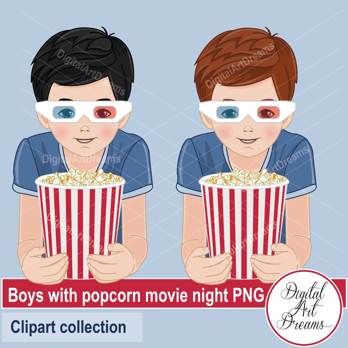 Popcorn Clip Art Little Boys Clipart Movie Night Movies | Etsy