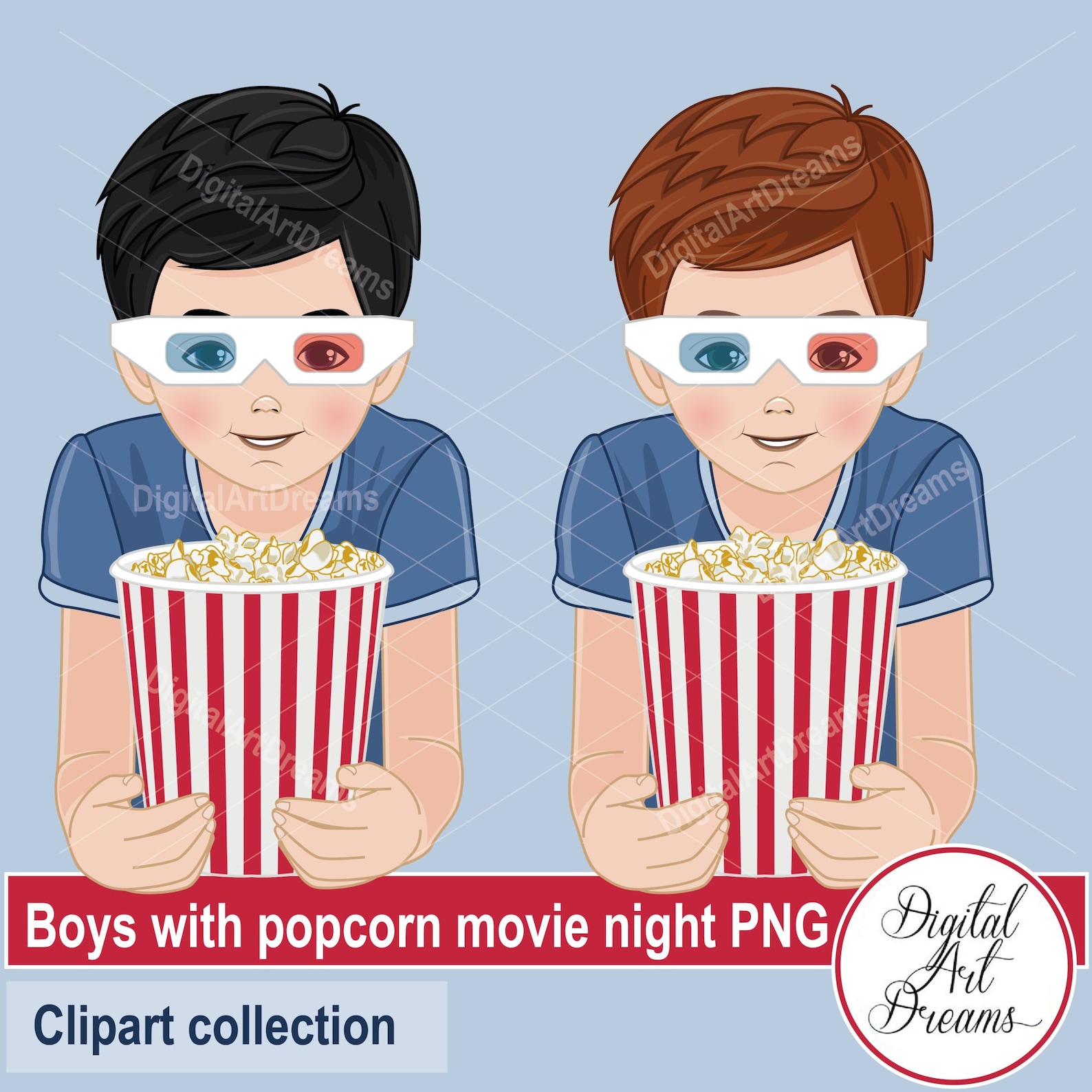 Popcorn Clip Art Little Boys Clipart Movie Night Movies | Etsy