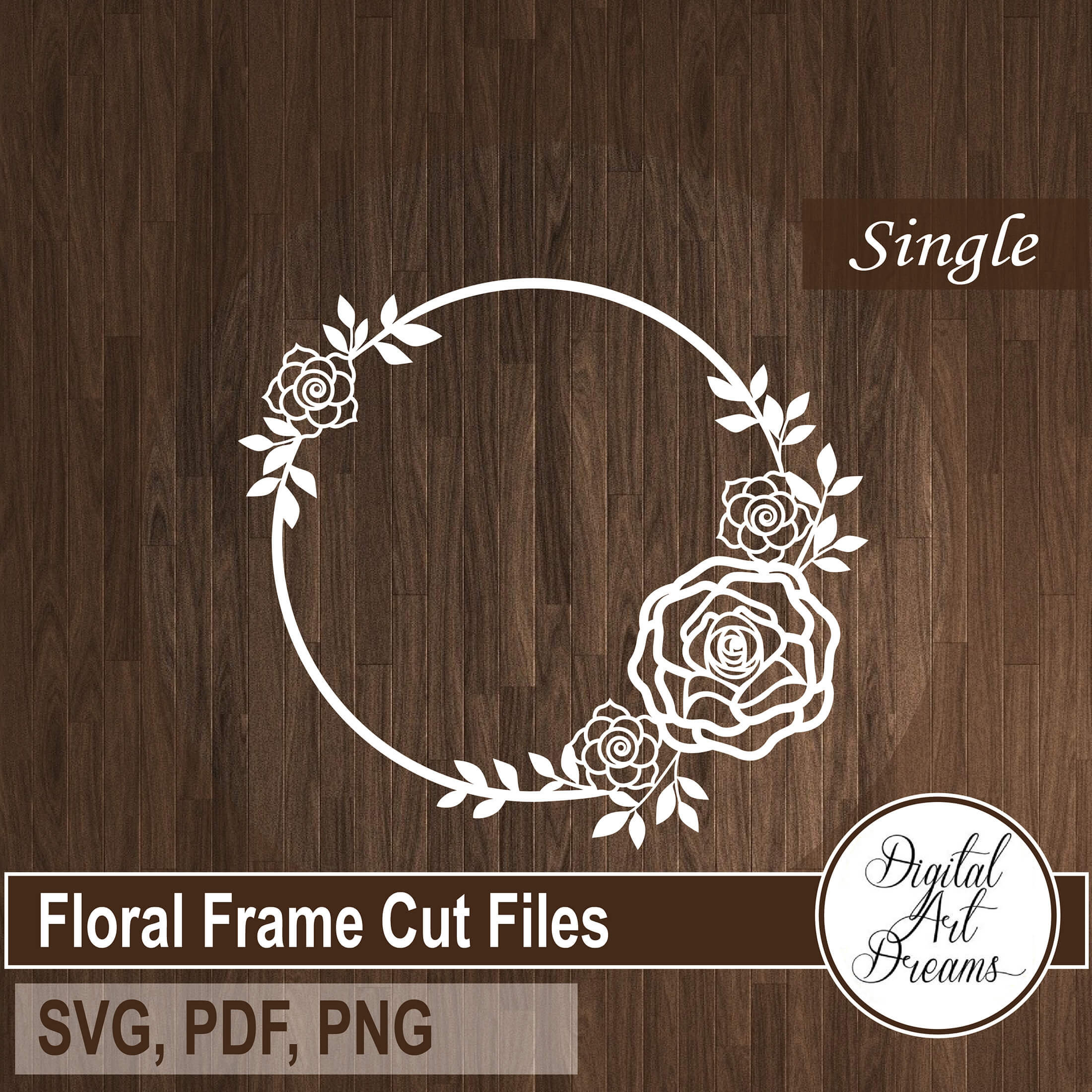 Round Floral Frame SVG File Floral Paper Cut SVG for - Etsy