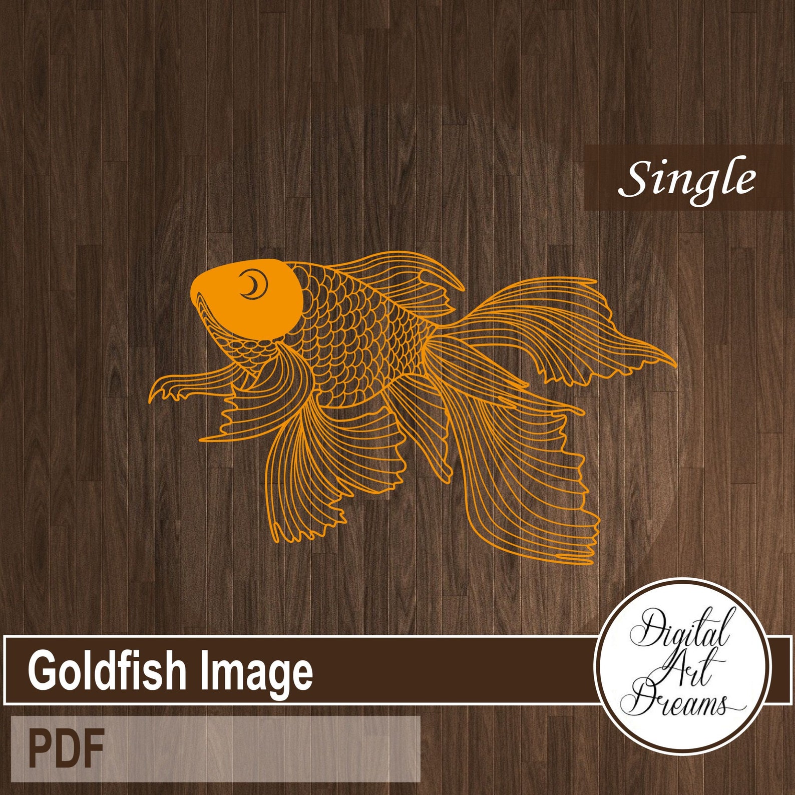 Goldfish SVG Cut Aquarium Fish Papercutting Template PDF | Etsy