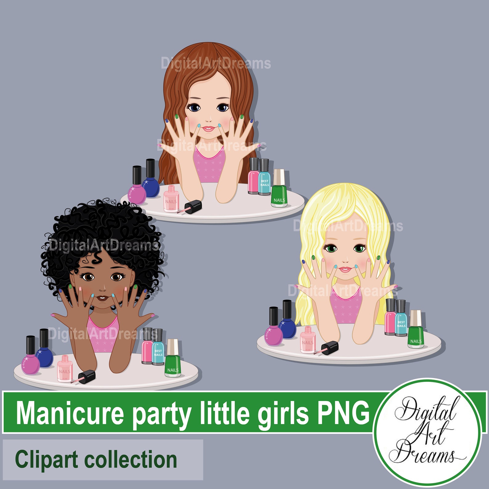 Manicure Spa Party Girl Clipart, Spa Day Clipart, Nail Png Images ...