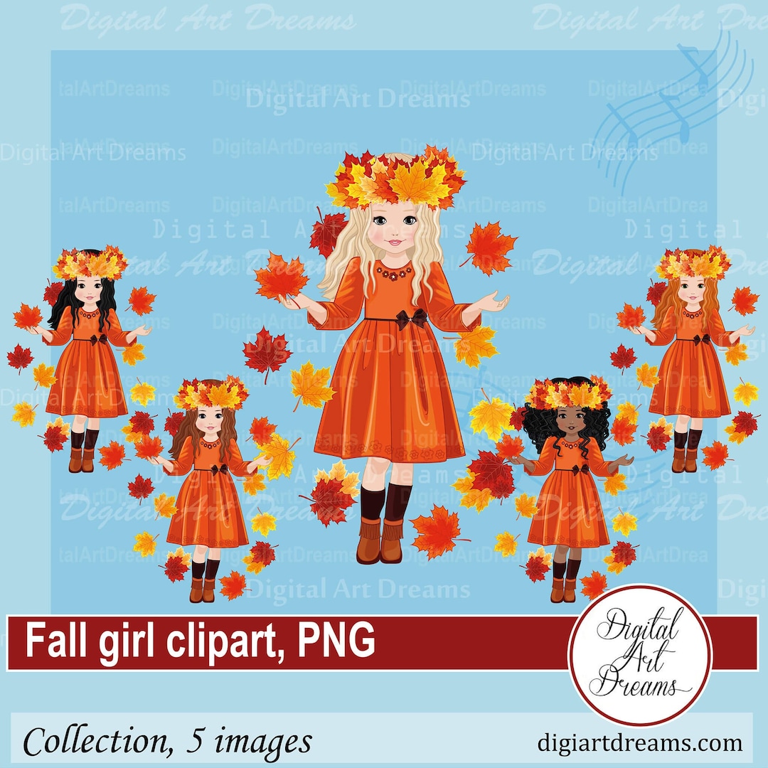 Fall Girl Clipart - Autumn Girl Png - Fall Clip Art - Cute Characters ...