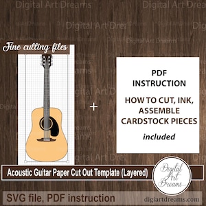 Acoustic Guitar SVG Cut Outs, Layered Cut Files, Paper Piecing ...