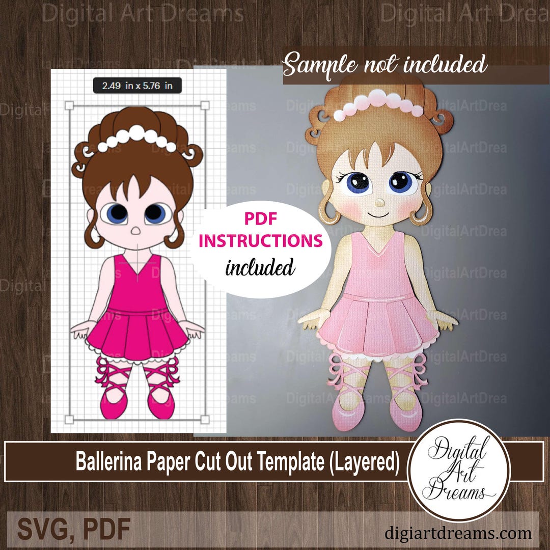 Ballerina SVG Cut Outs, Layered Cut Files, Paper Piecing, Scrapbook ...