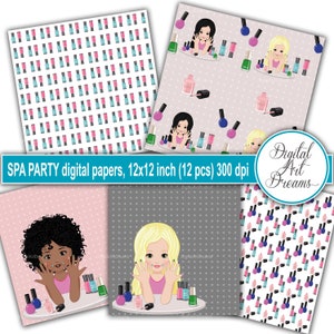 Spa Digital Papers, Digital Scrapbooking Paper, Invitations Background ...