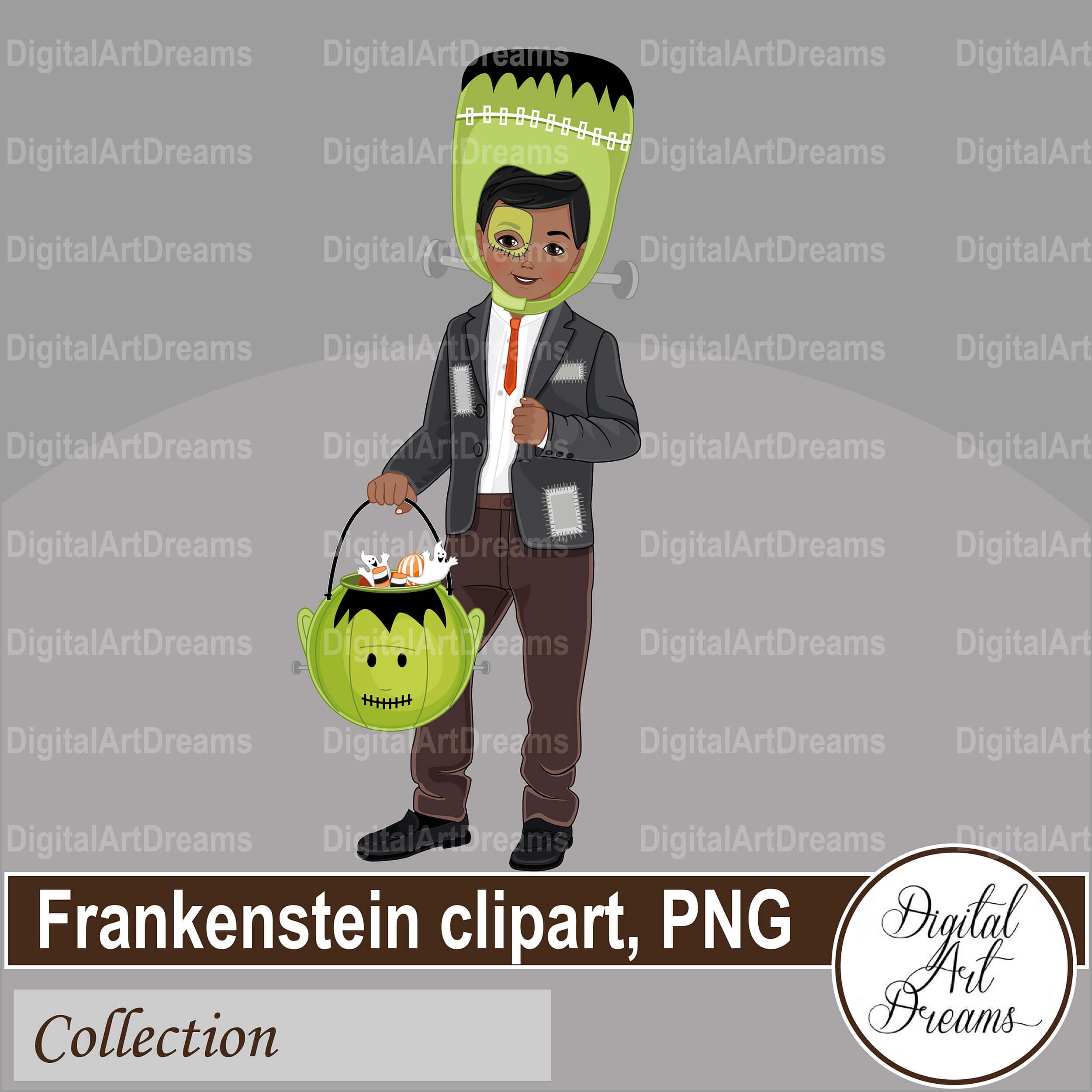 Frankenstein Clipart Halloween Clipart Little Boy Png - Etsy