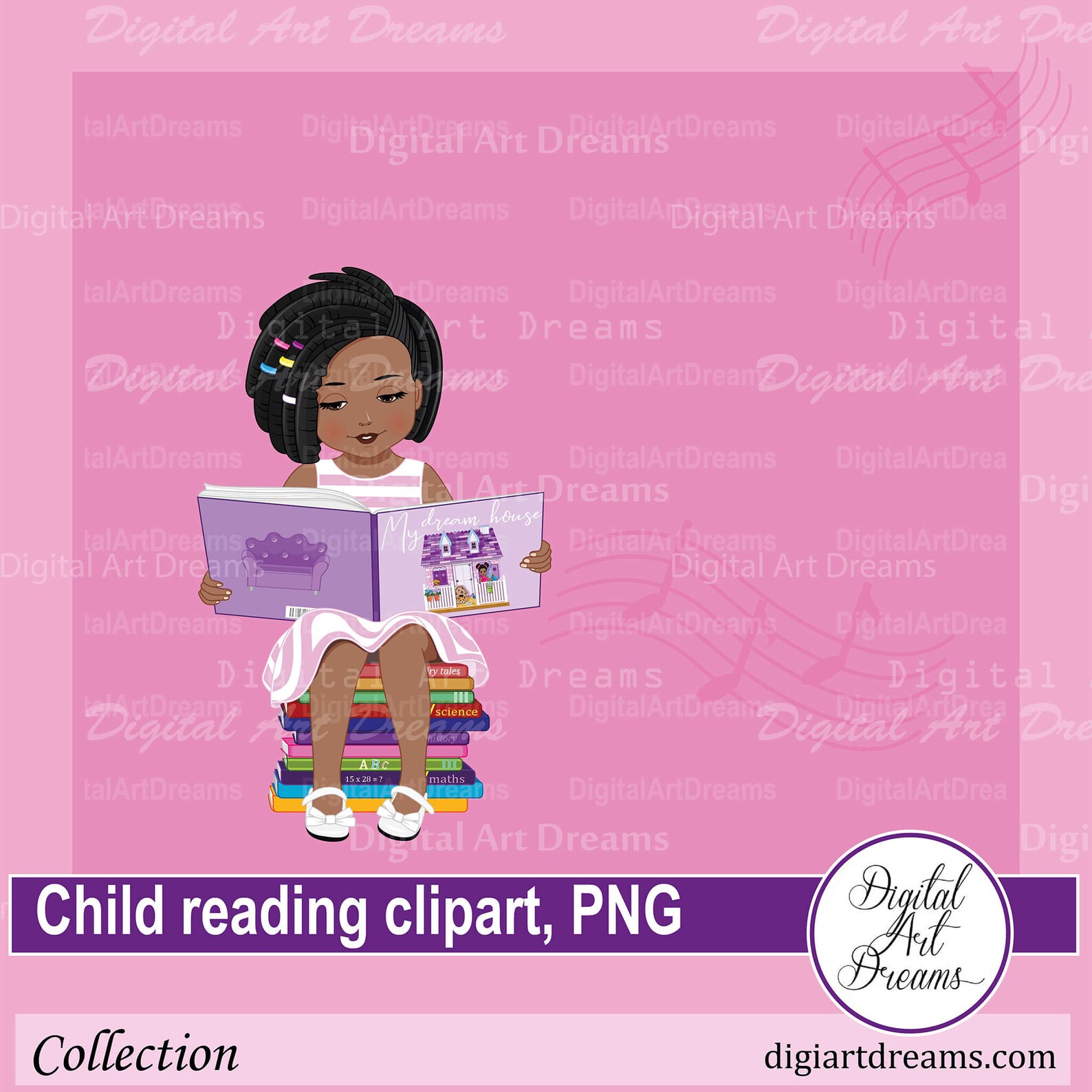Girl With Books Clipart School Clip Art Reading Clipart - Etsy
