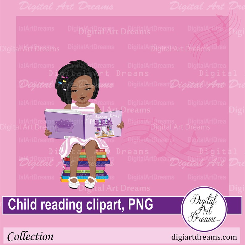 Girl With Books Clipart School Clip Art Reading Clipart - Etsy