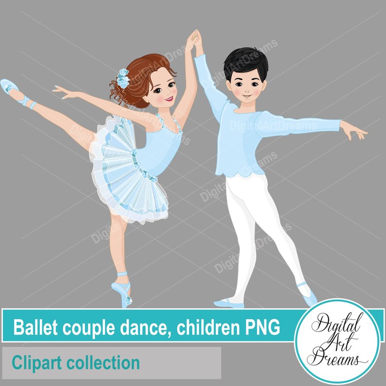Ballerina Clip Art Ballet Couple Dance Cute Characters - Etsy