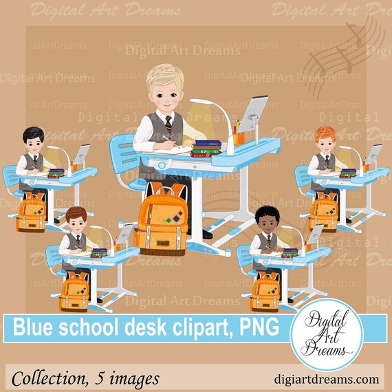 School Desk Clipart Little Boy Clipart Png Images School - Etsy