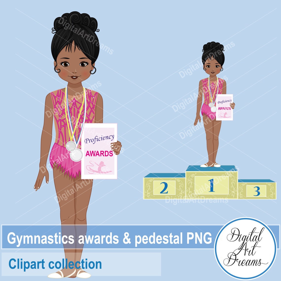 Little Girl Gymnast Clipart Gymnastic Girls Cute Character | Etsy